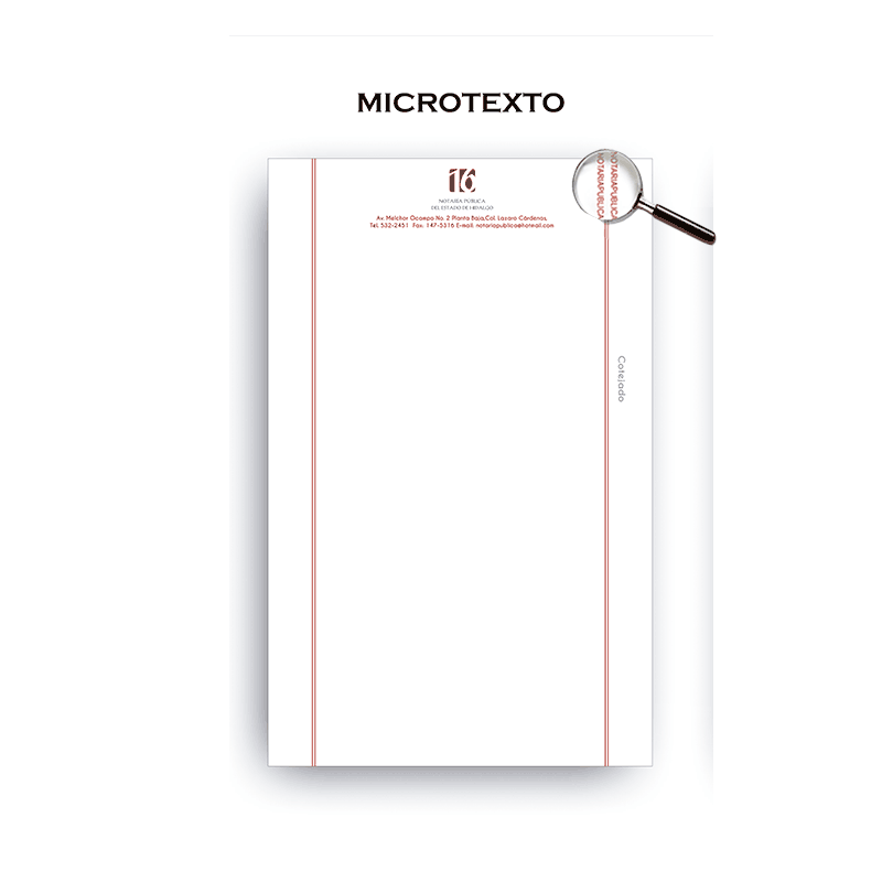 Hoja testimonio | Seguridad para Testimonio | Papeleria para Notarios